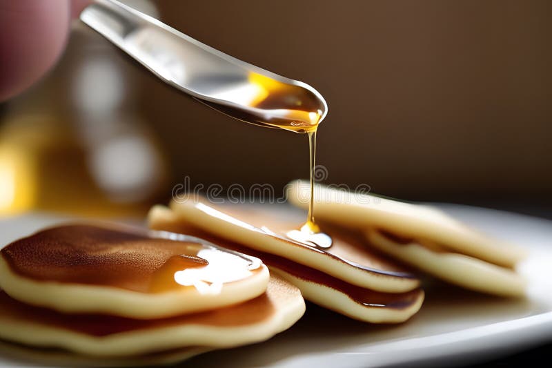 Delicious Mini Pancakes with Maple Syrup. Sweet Breakfast Indulgence ...