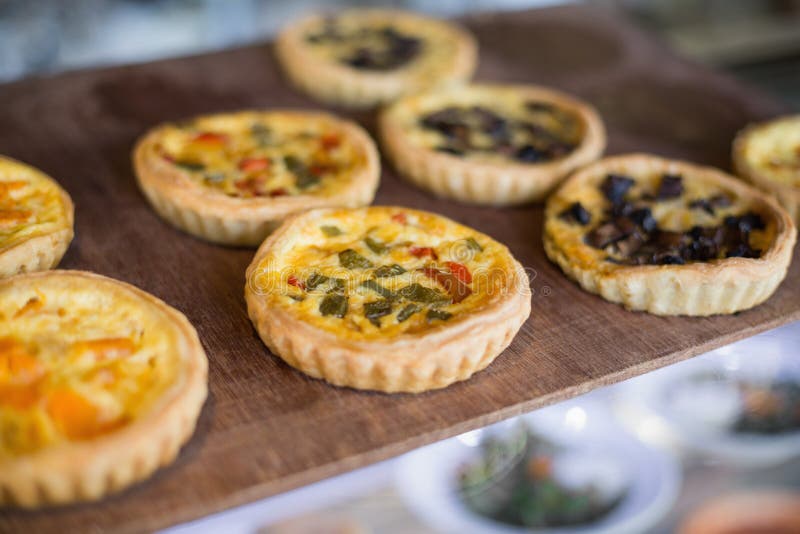 Delicious Mini Quiches on Tray Stock Photo - Image of cheese, cafe ...