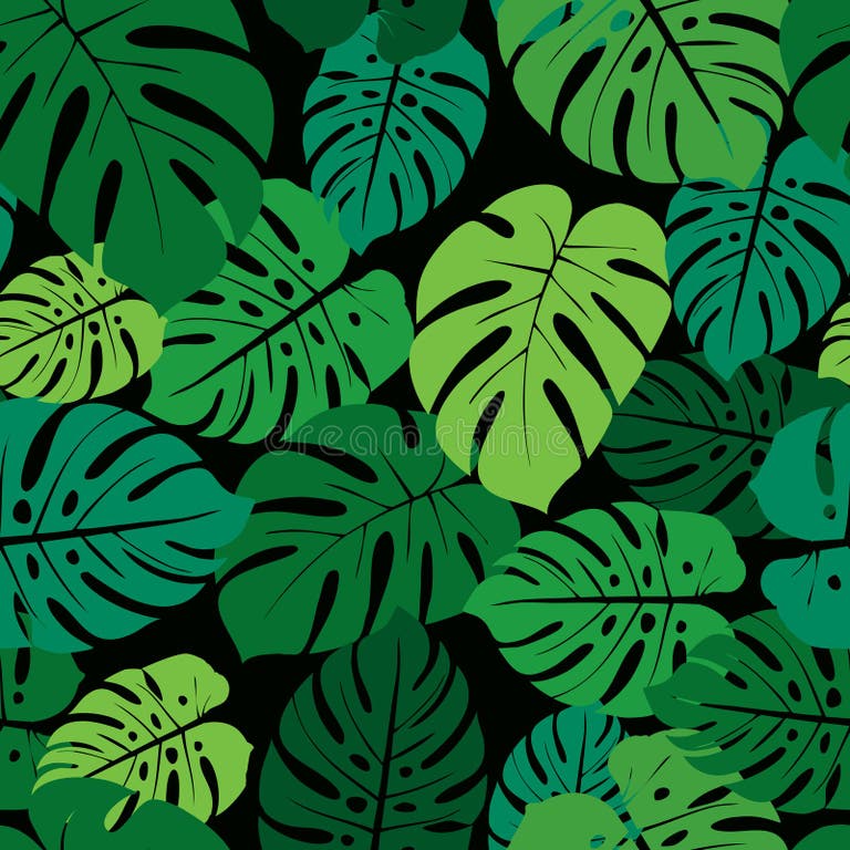 Delicious Monster Leaf Pattern. Monstera Tropical Jungle Seamless ...