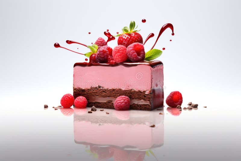 Delicious Mousse Cake before Light Background Stock Illustration ...