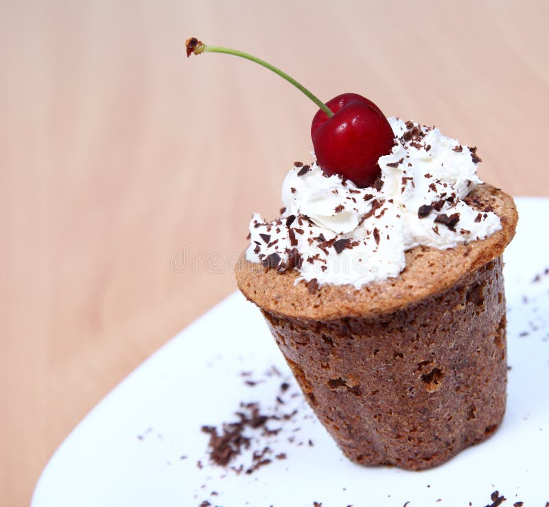 Delicious Muffin with Cream Stock Image - Image of delicious, homemade ...