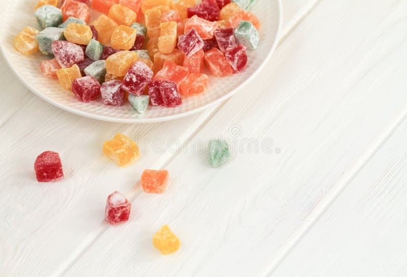 Delicious Multi-colored Fruit Marmalade. Unhealthy Bright Candies in ...