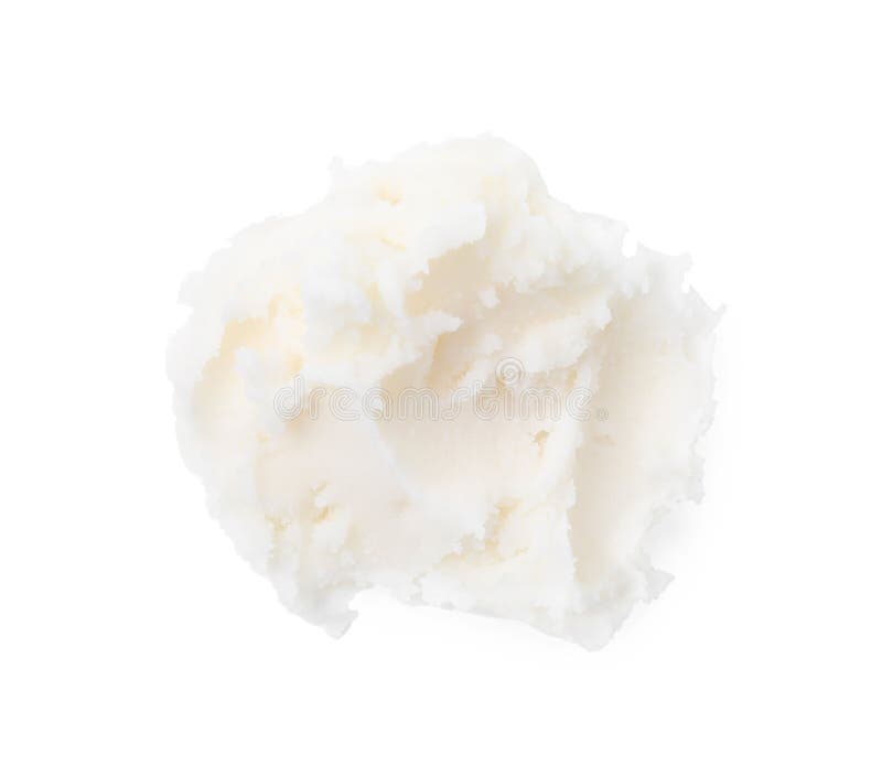 Delicious Natural Pork Lard Isolated on White, Top View Stock Photo ...