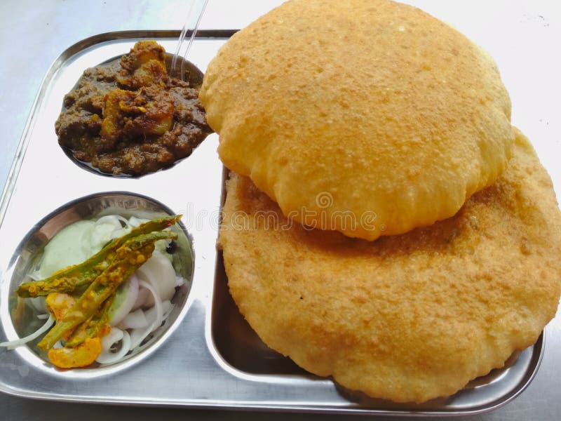 Chhole bhature stock photo. Image of indian, delicious - 129373400