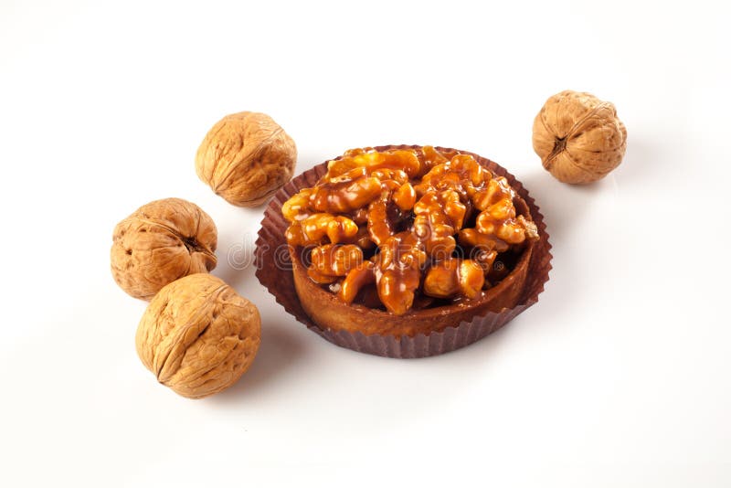 Delicious nut pie and nuts stock photo. Image of gourmet - 111016754