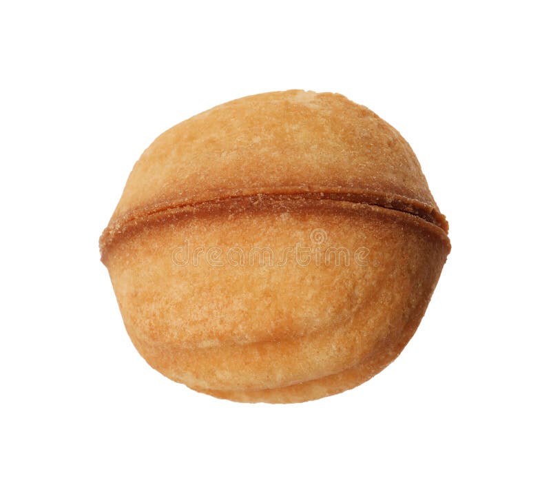 Delicious Nut Shaped Cookie with Condensed Milk Isolated on White Stock ...