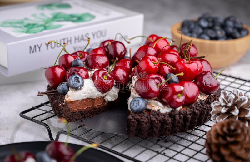 Delicious Nutella Dark Chocolate Tart. Stock Image - Image of bakery ...