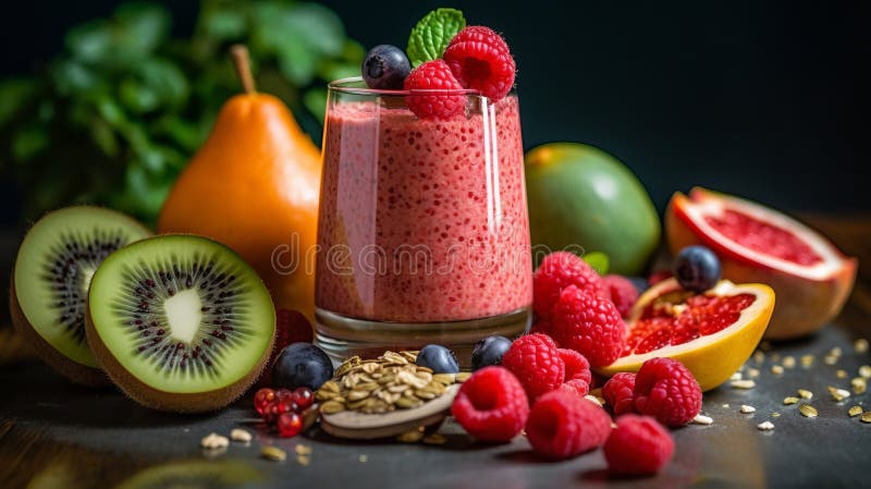 Delicious and Nutritious Smoothie. Generative AI Stock Illustration ...