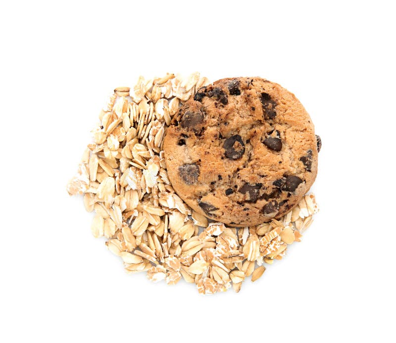 Delicious Oatmeal Cookie On White Background Stock Photo - Image of ...