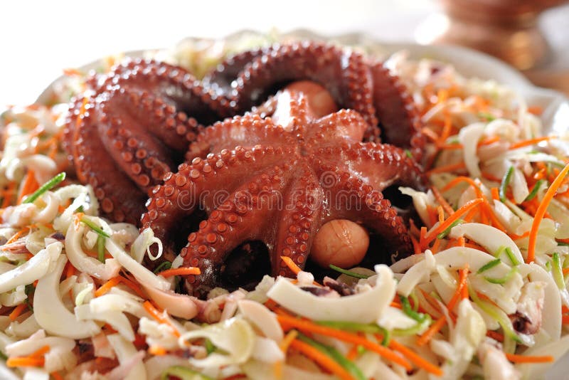 Delicious Octopus in a Sea Salad Stock Photo - Image of lunch, cook ...