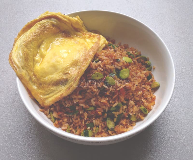 The Delicious Omelette with Fried Rice Stock Image - Image of plant ...