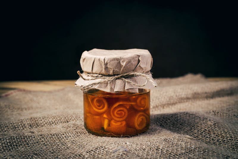 Delicious Orange Jam on Table Close-up Stock Image - Image of juicy ...