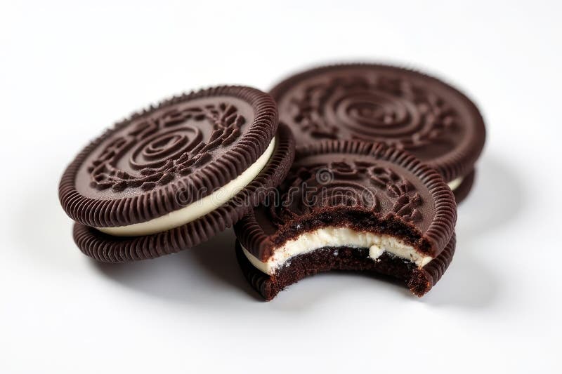 Delicious Oreo Cookies Against a White Background Stock Illustration ...