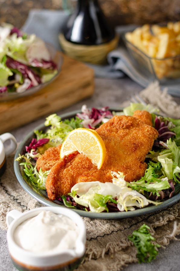 Delicious Original Schnitzel Stock Image - Image of dish, cooked: 173428143