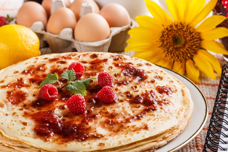 Delicious pancakes stock photo. Image of closeup, wooden - 33349714