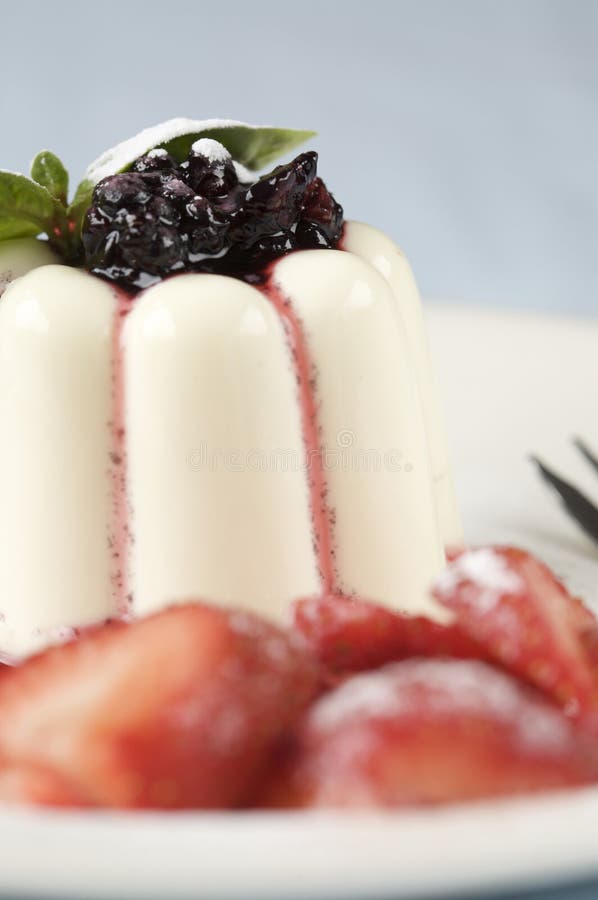 Delicious Panna Cotta Dessert Stock Image - Image of raspberry, italian ...