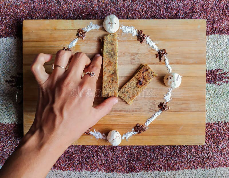 Delicious Paratha Stick in Format of Analog Clock Stock Photo - Image ...
