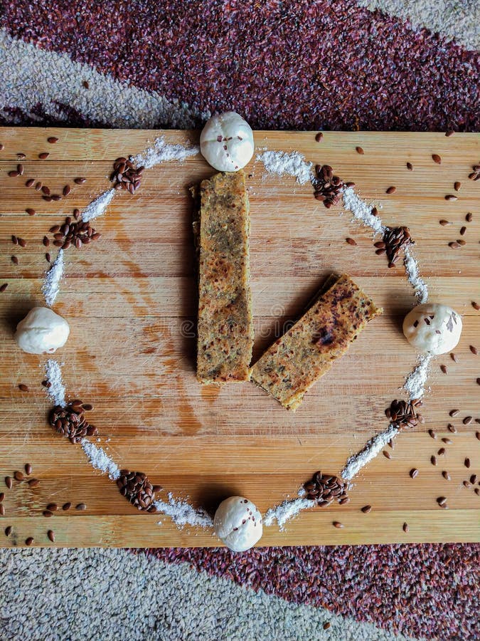 Delicious Paratha Stick in Format of Analog Clock Stock Image - Image ...