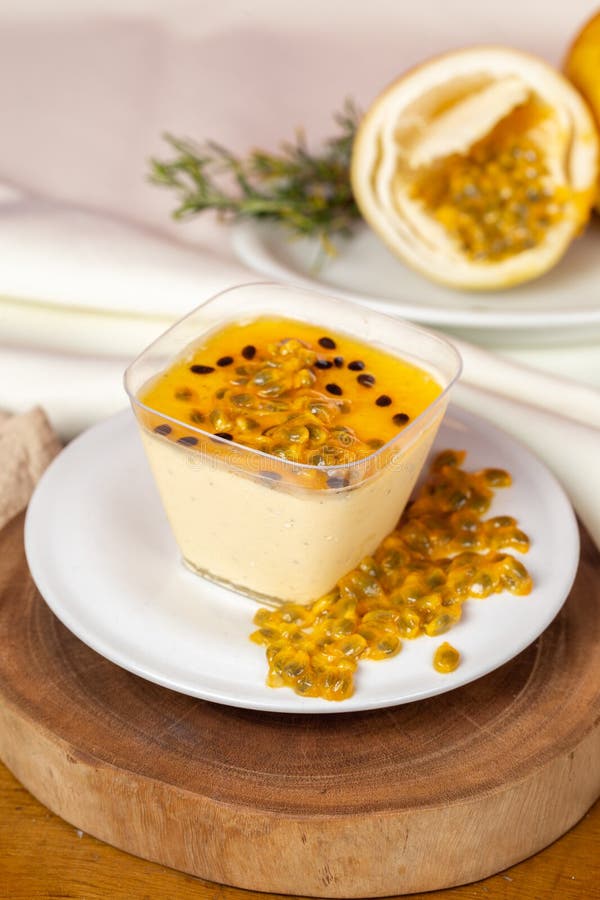 Delicious Passion Fruit Mousse in a Rustic Setting Stock Photo - Image ...