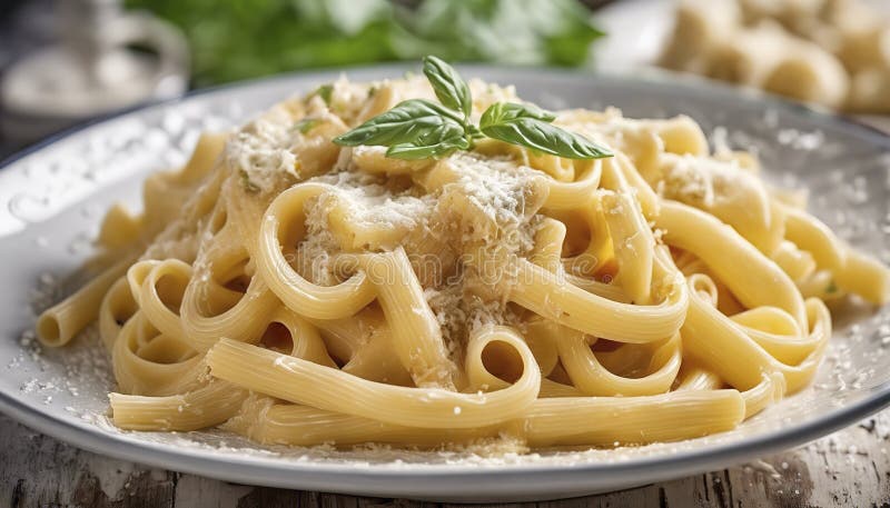 Delicious Pasta with Melted Cheese on the Table, Delicious Pasta in the ...
