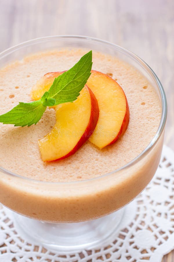 Delicious peach mousse stock image. Image of mousse, healthy - 32576207