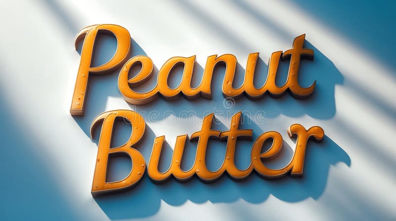 Delicious Peanut Butter Sign with Shadow Effects in Bright Light ...