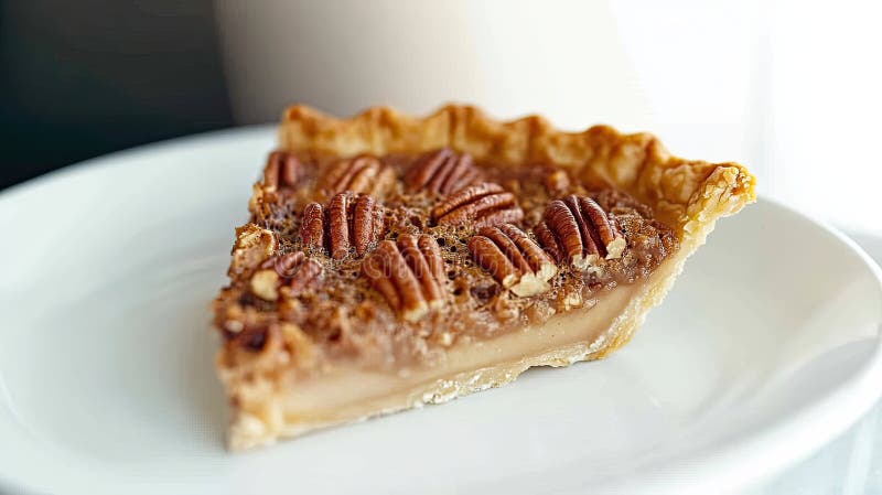 Delicious Pecan Pie Slice Showcasing Glossy Topping and Nutty Texture ...