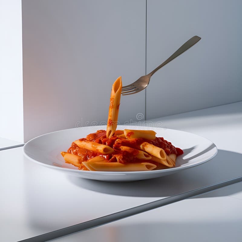 Delicious Penne Pasta with Tomato Sauce and Basil - High-Resolution ...