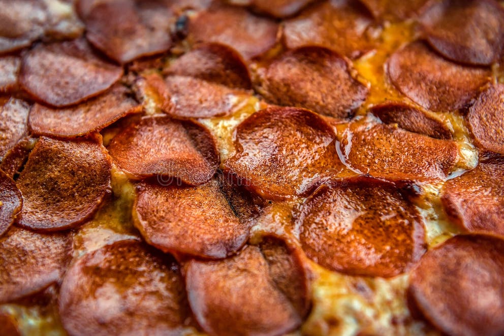 Delicious Pepperoni on Pizza Texture Stock Photo - Image of tasty ...