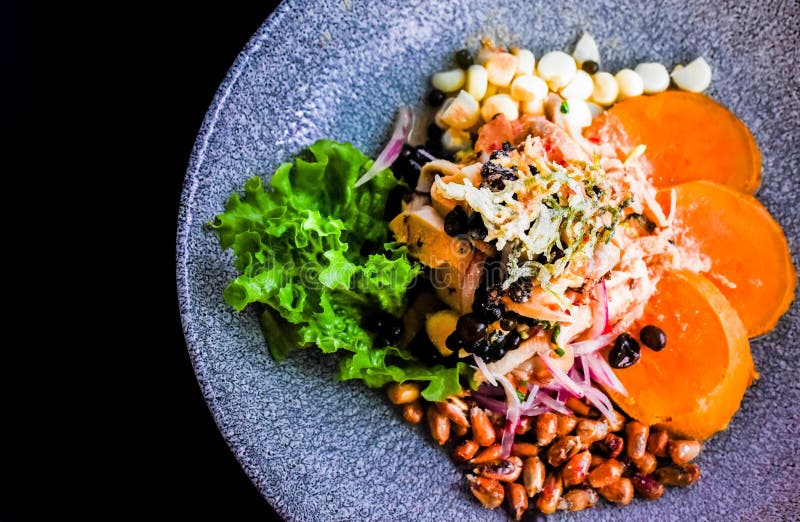 Delicious Peruvian Ceviche Dish in Beautiful Plate Stock Photo - Image ...