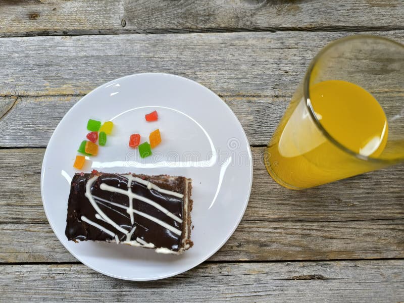 A Delicious Piece of Sponge Cake on a Plate Stock Photo - Image of ...