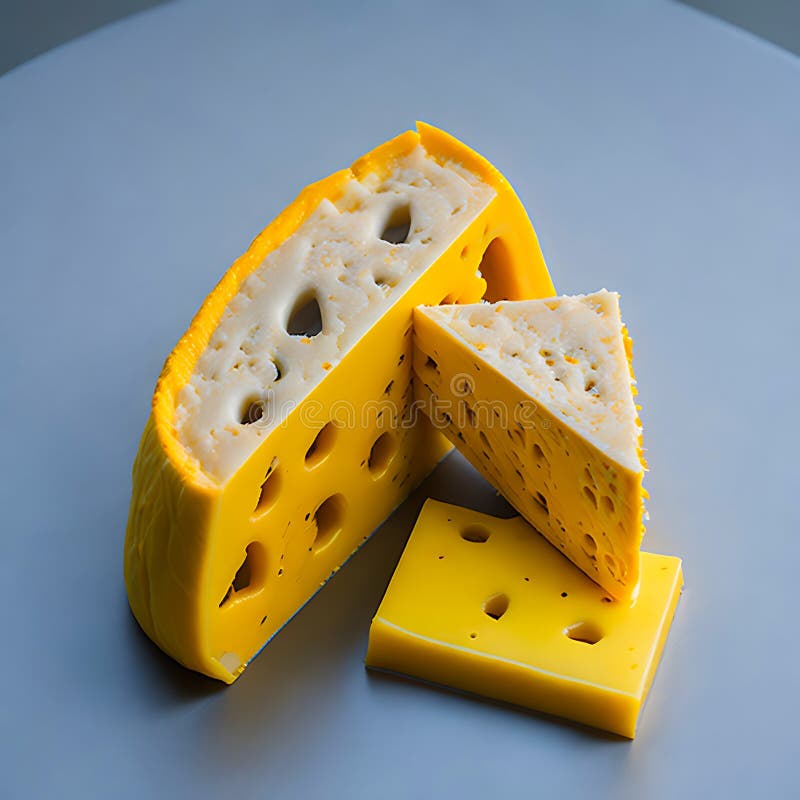 Delicious Piece of Yellow Cheese. Generative AI Stock Illustration ...