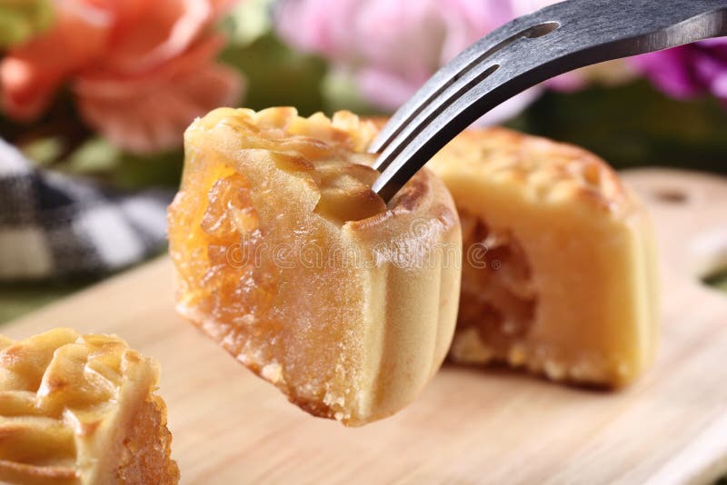 Delicious Pineapple Moon Cake Stock Photo - Image of mooncake, macro ...