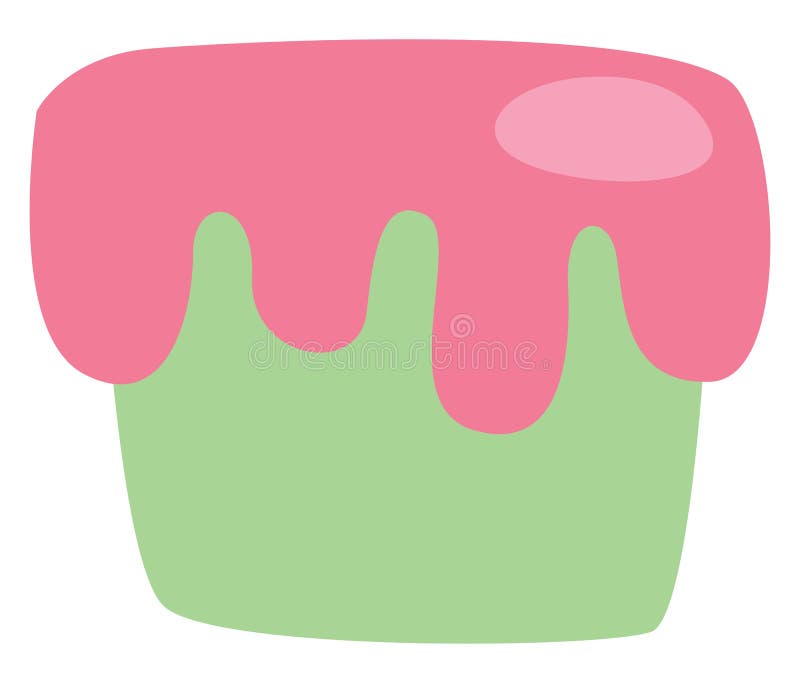 Delicious pink cake, icon stock vector. Illustration of birthday ...