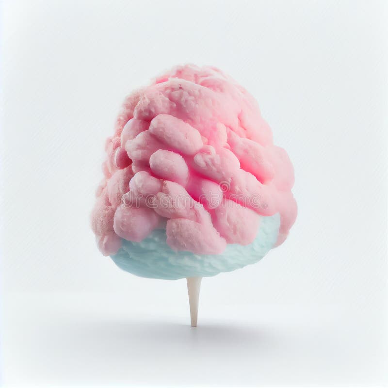 Delicious Pink Soft Cotton Candy on. Illustration Generative AI Stock ...