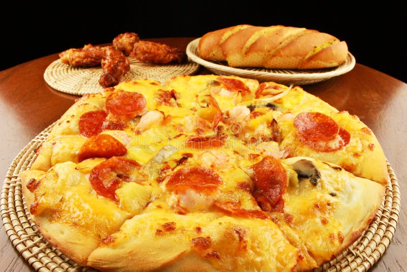 Delicious pizza stock photo. Image of powder, pineapple - 27044394