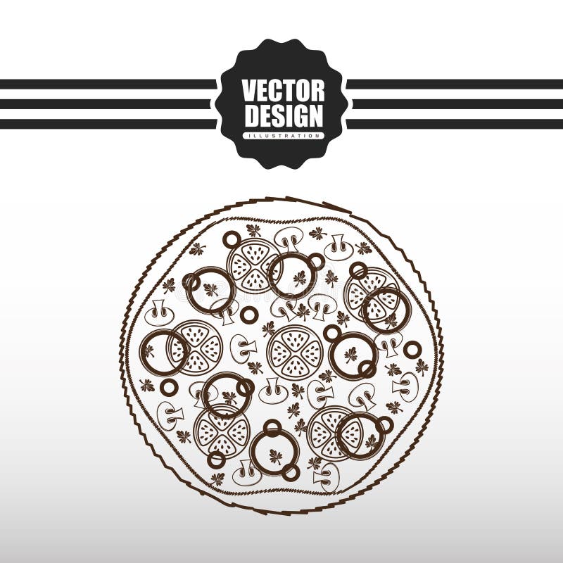 Delicious pizza design stock illustration. Illustration of template ...