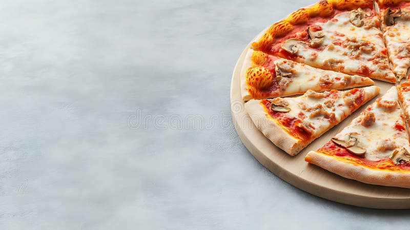 Delicious Pizza with Different Pieces on Grey Background. GenerativeAI ...