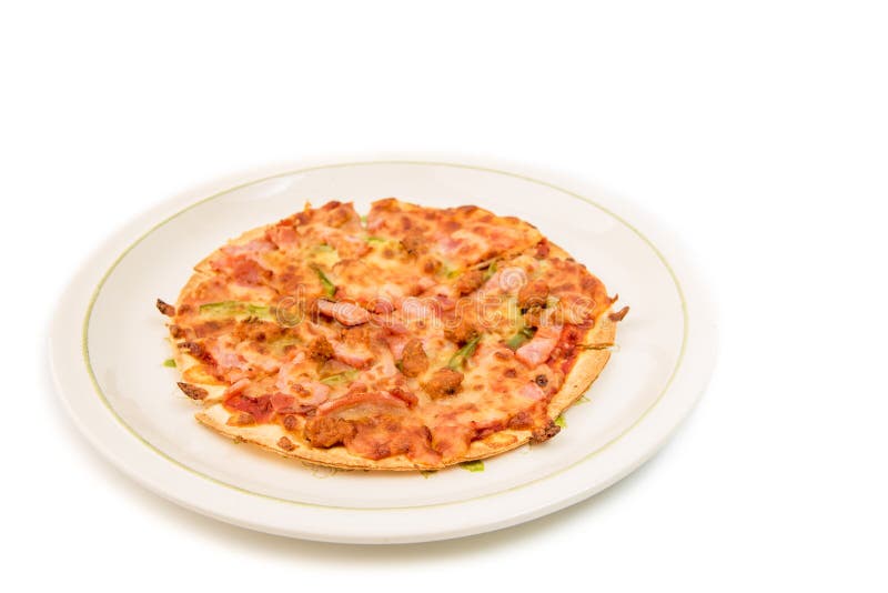 Delicious Pizza Inside Dish Stock Photo - Image of food, mozzarella ...