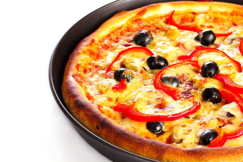 Delicious pizza isolated stock photo. Image of meal, mozzarella - 20023642