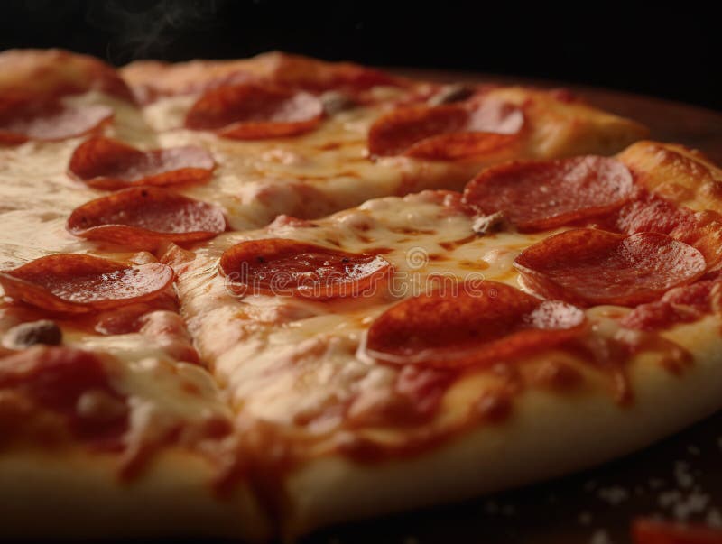 Delicious Pizza with Lots of Cheese and Pepperoni Stock Illustration ...