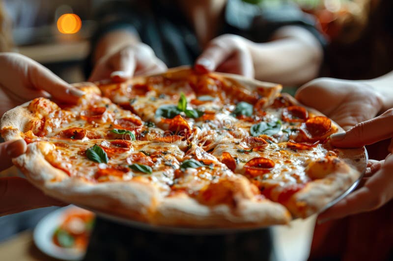 Delicious Pizza Ready To Enjoy with Friends Stock Illustration ...