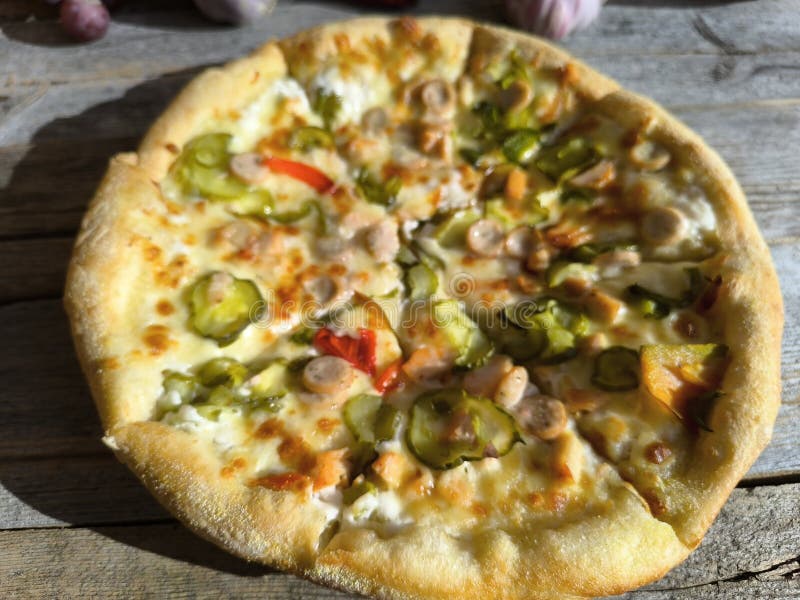 Delicious Pizza is Delicious and Simple Stock Photo - Image of ...