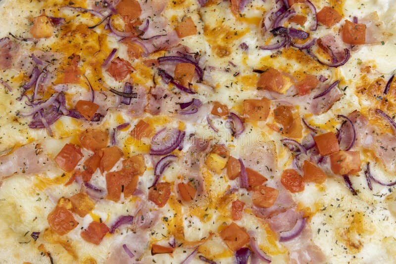 Delicious Pizza with a Small Amount of Meat Stock Photo - Image of ...