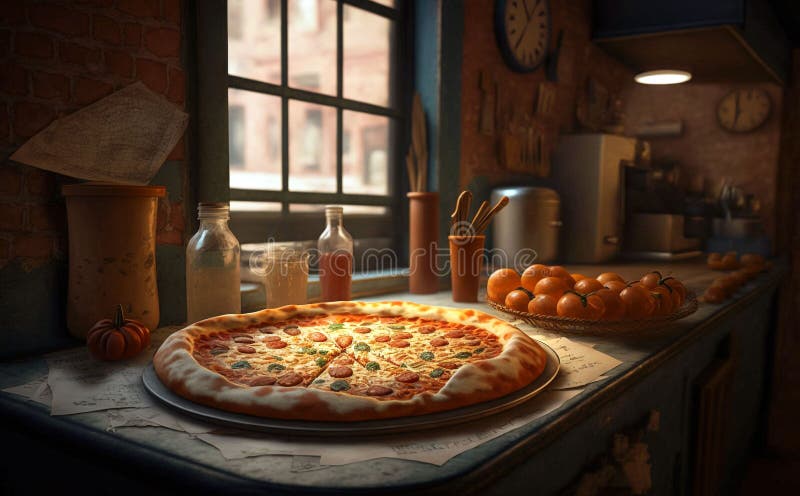 Delicious Pizza on the Table in a Restaurant, Italian Cuisine ...