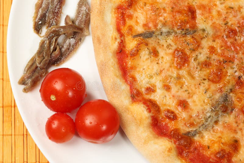 Delicious Pizza on Wooden Plate Stock Image - Image of calories, plate ...