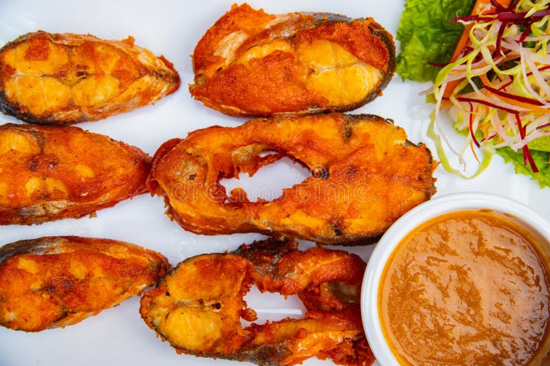 Delicious Plate of Fish Cutlet Fried Stock Photo - Image of cooked ...