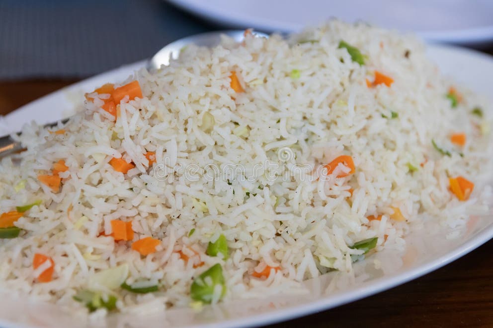 Delicious Plate of Fried Rice with Vegetables Stock Photo - Image of ...