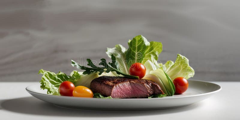 Delicious Plate of Meat and Fresh Vegetables Artfully Presented for ...