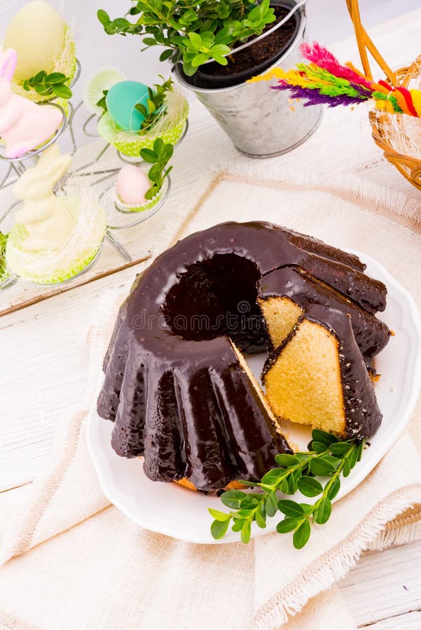 Delicious Polish Easter Chocolate Cake Stock Photo - Image of mazurek ...